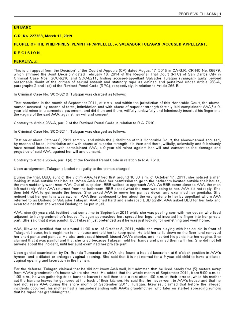 En Banc G.R. No. 227363, March 12, 2019 People of The Philippines, Plaintiff-Appellee, V ...