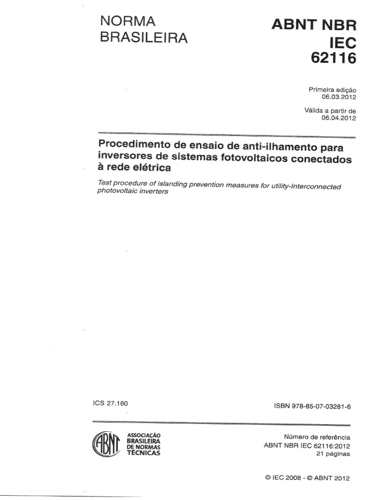 NBR Iec 62116-2012 | PDF