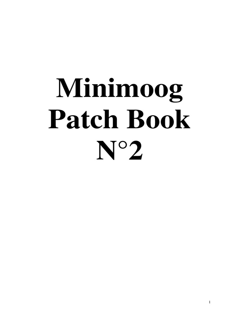Minimoog Model D Patch Book N°2 | PDF