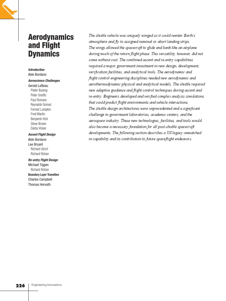 Aerodynamics and Flight Dynamics: Aldo Bordano | PDF | Space Shuttle ...