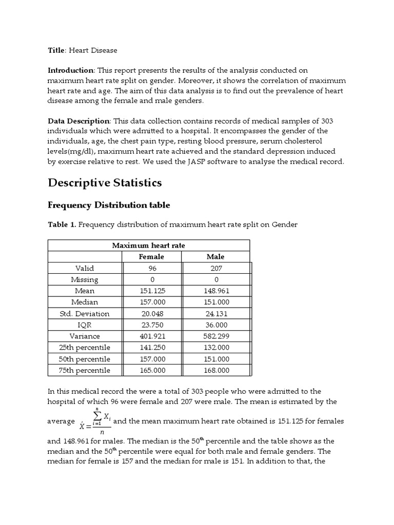 Heart Disease Report | Download Free PDF | Quantile | Percentile