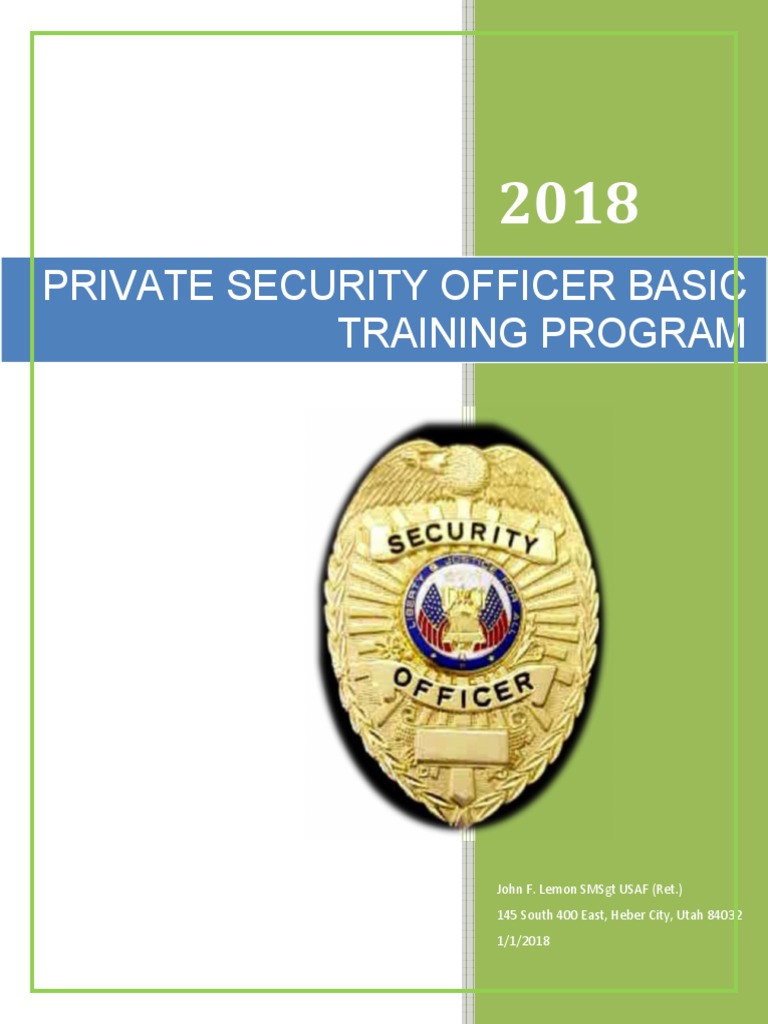 Private Security Officer Basic Training | PDF | Bureau Of Alcohol ...
