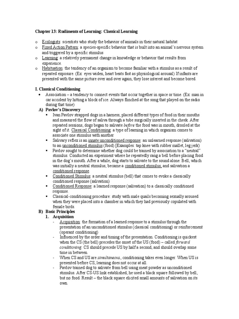Classical Conditioning Explained | PDF | Classical Conditioning | Learning
