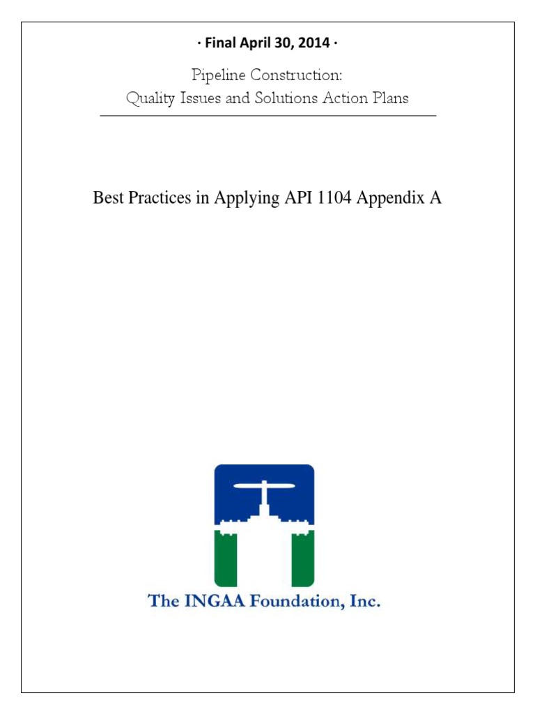 Best Practices in Applying A Pi 1104 Appendix A Final | PDF | Welding ...
