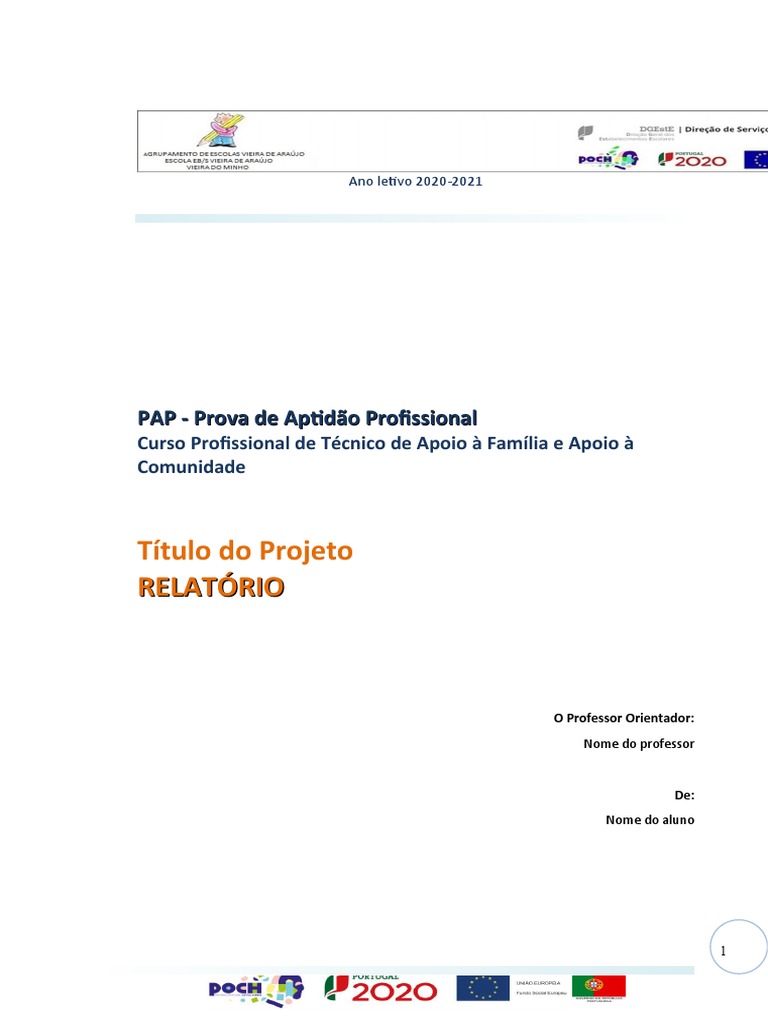 Modelo de Projeto - PAP | PDF