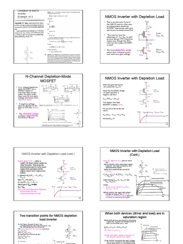 NMOS Inverter with Depletion Load | PDF | Mosfet | Field Effect Transistor