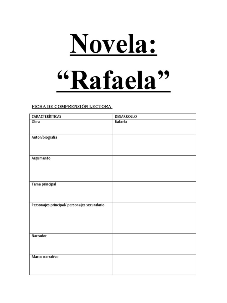 Rafaela (Ficha de Comprensión) | PDF