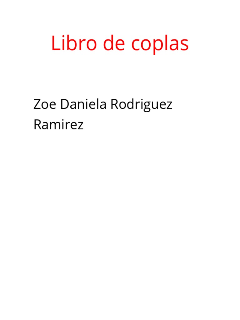 Libro de Coplas | PDF