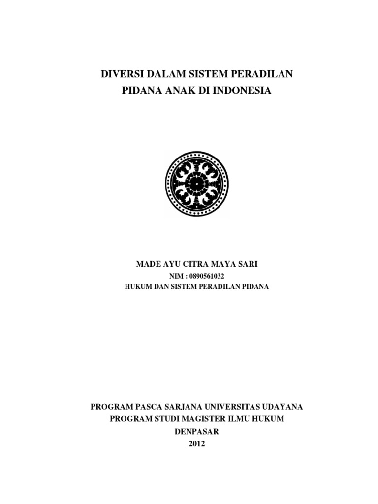 ID Diversi Dalam Sistem Peradilan Pidana Anak Di Indonesia | PDF | Kesehatan Holistik