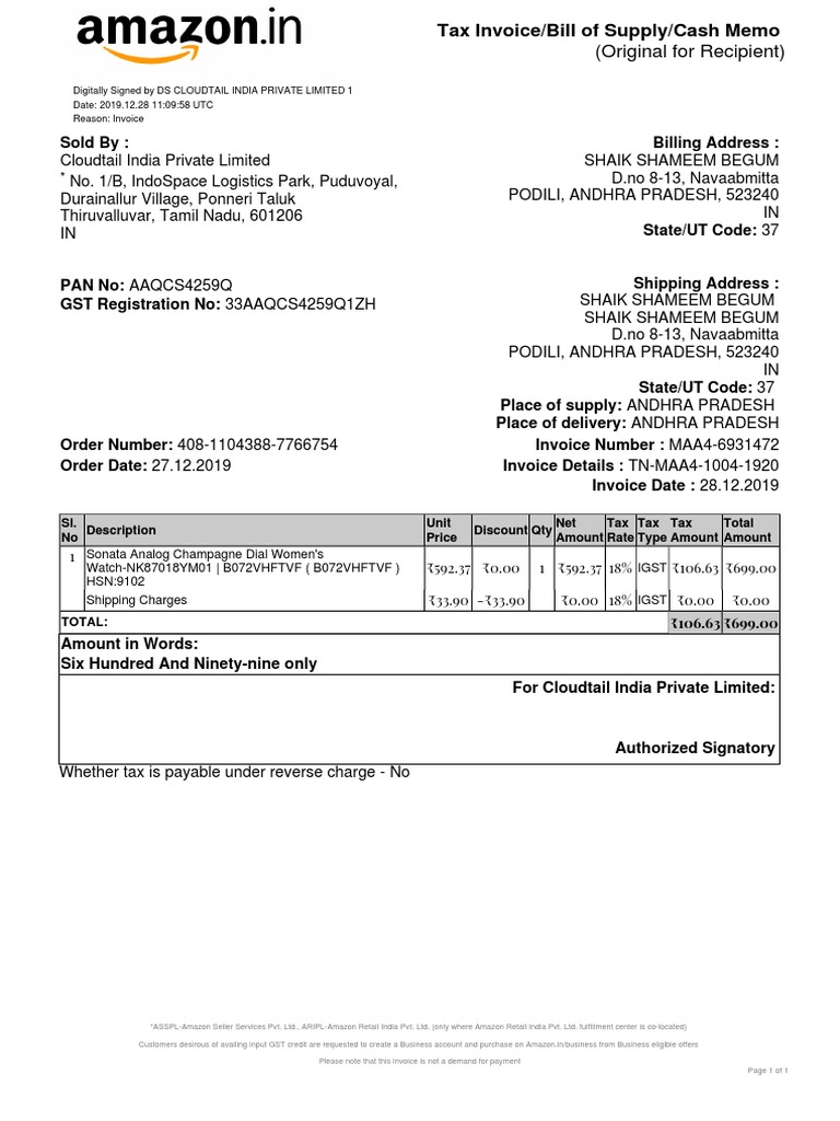 Invoice - Watch | PDF | Invoice | Business
