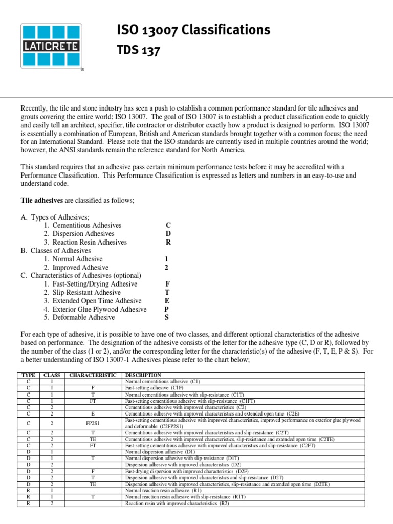 Iso 13007 | PDF | Adhesive | Cement