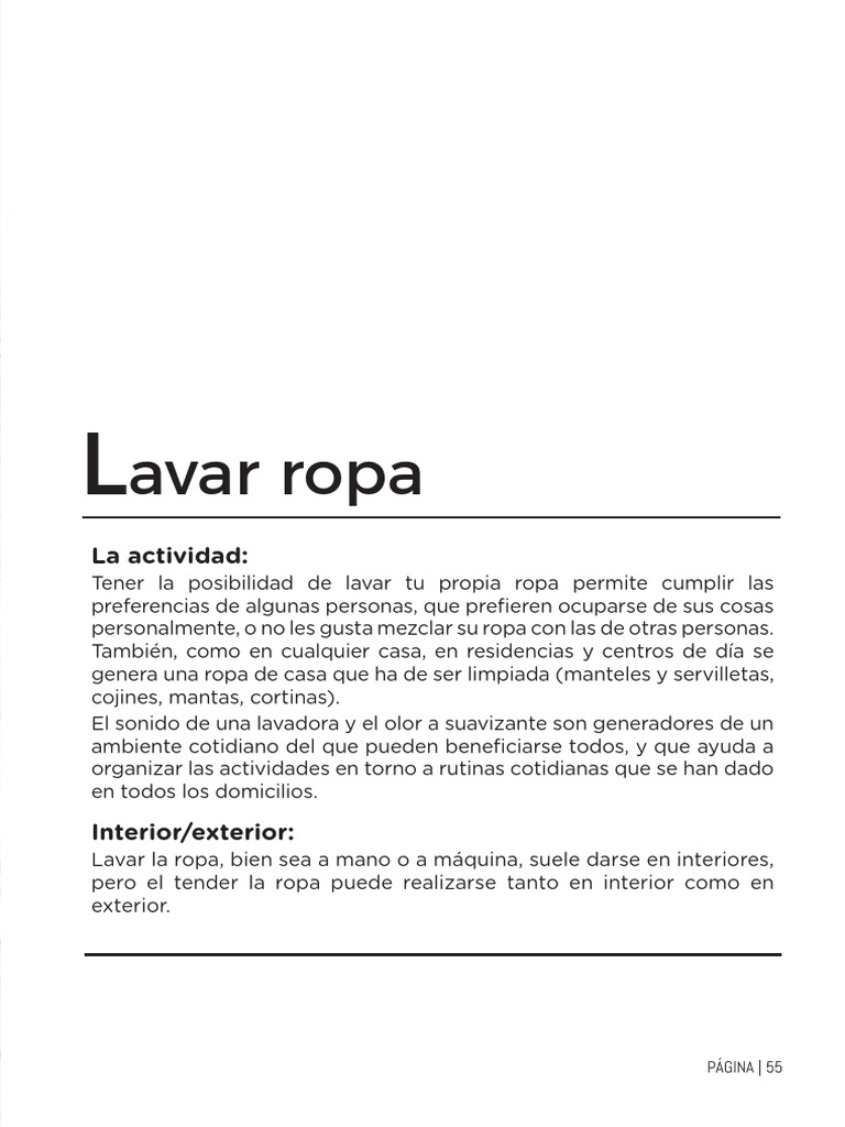 Instrucciones para Lavar Ropa | PDF