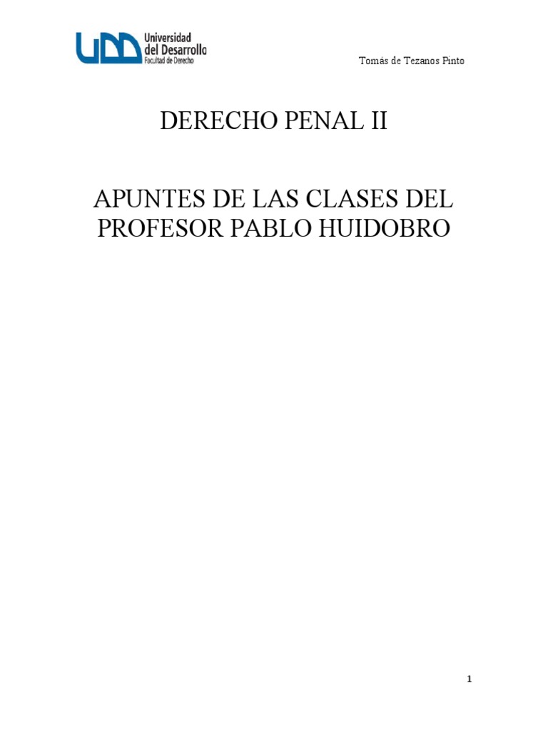 Penal II (Pablo Huidobro) Tomas de Tezanos Pinto | PDF | Intención ...