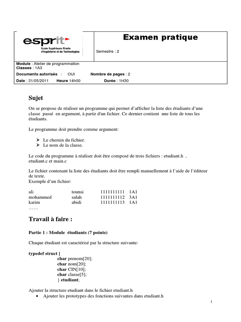 Examen | PDF | Programmation informatique | Âge de l'information