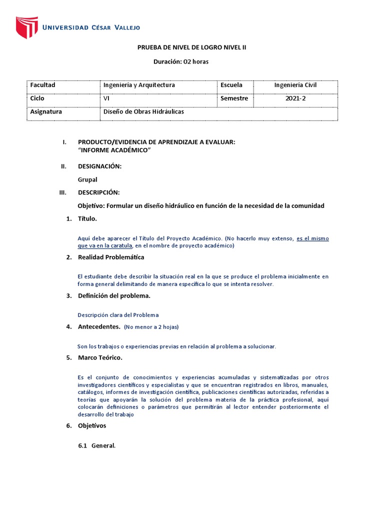 ATH - PRUEBA DE NIVEL DE LOGRO Nivel 2 | PDF | Evaluación | Diseño