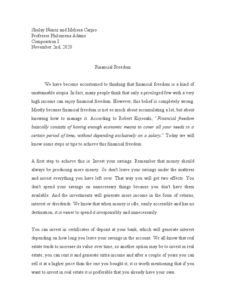 Financial Freedom | PDF | Debt | Money