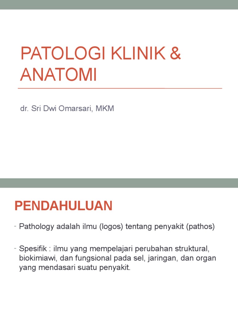 Konsep Patologi Klinik Dan Anatomi | PDF | Kesehatan Holistik