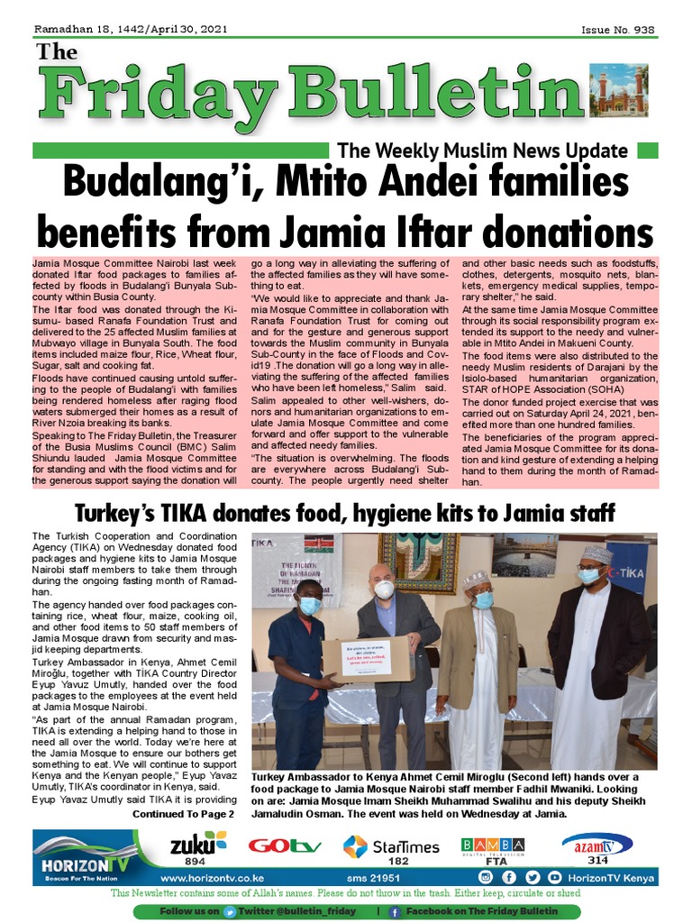The Friday Bulletin 938 | PDF | Fasting | Ramadan