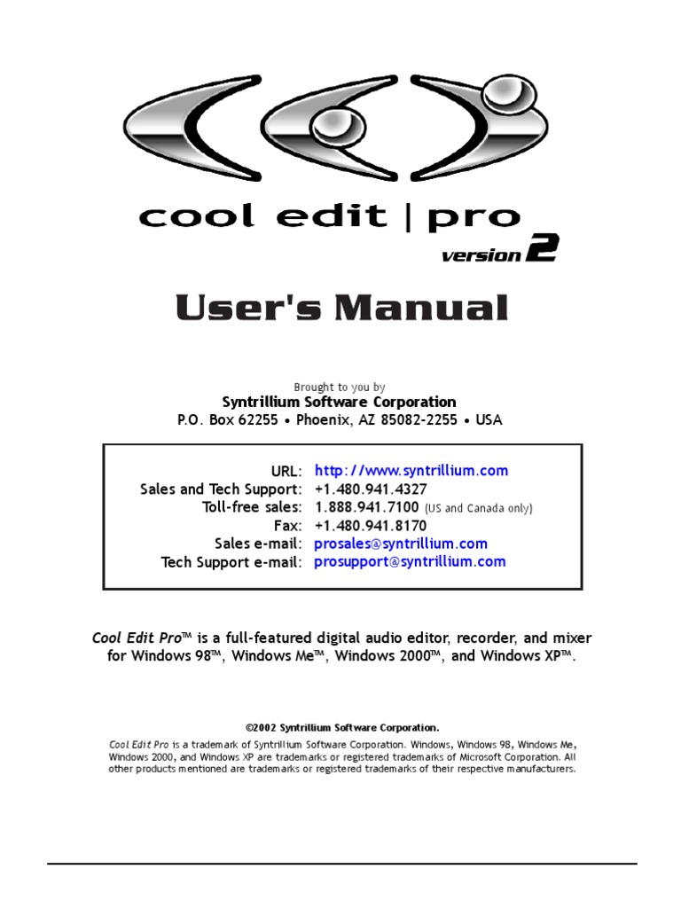 Cool Edit Pro 2 Manual | PDF | Icon (Computing) | Button (Computing)