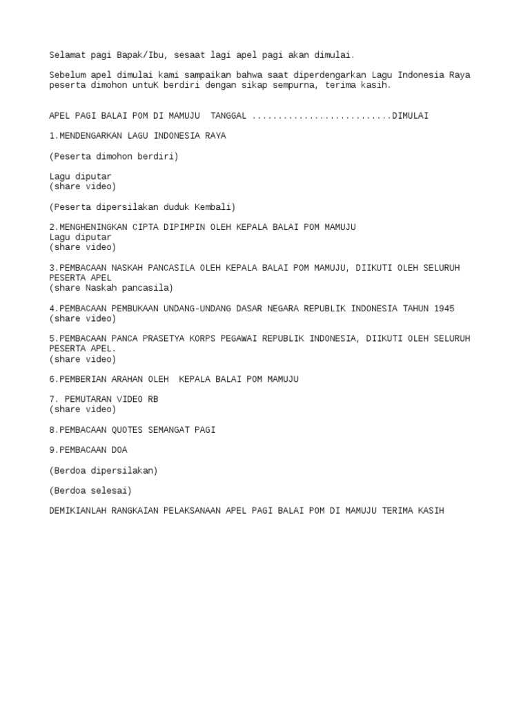 Naskah Apel MC | PDF