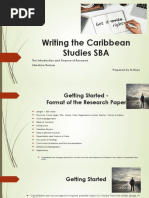 CARIBBEAN STUDIES SBA Guide | PDF | Data | Methodology