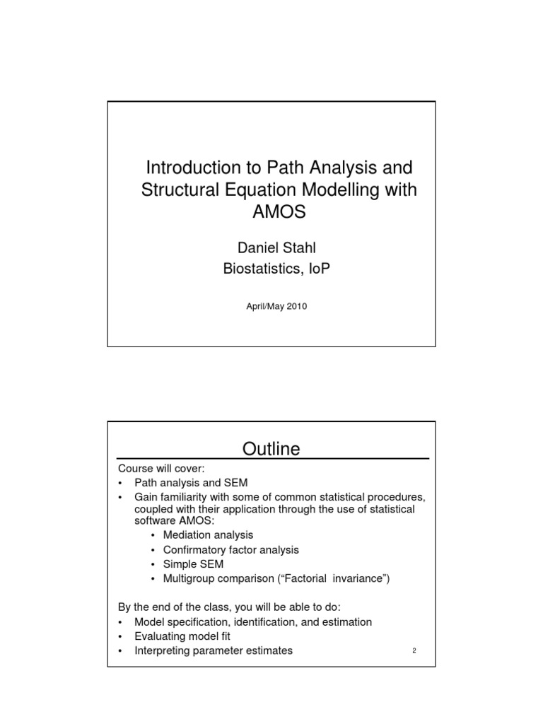 Introduction To Path Analysis and SEM With AMOS | PDF | Structural ...