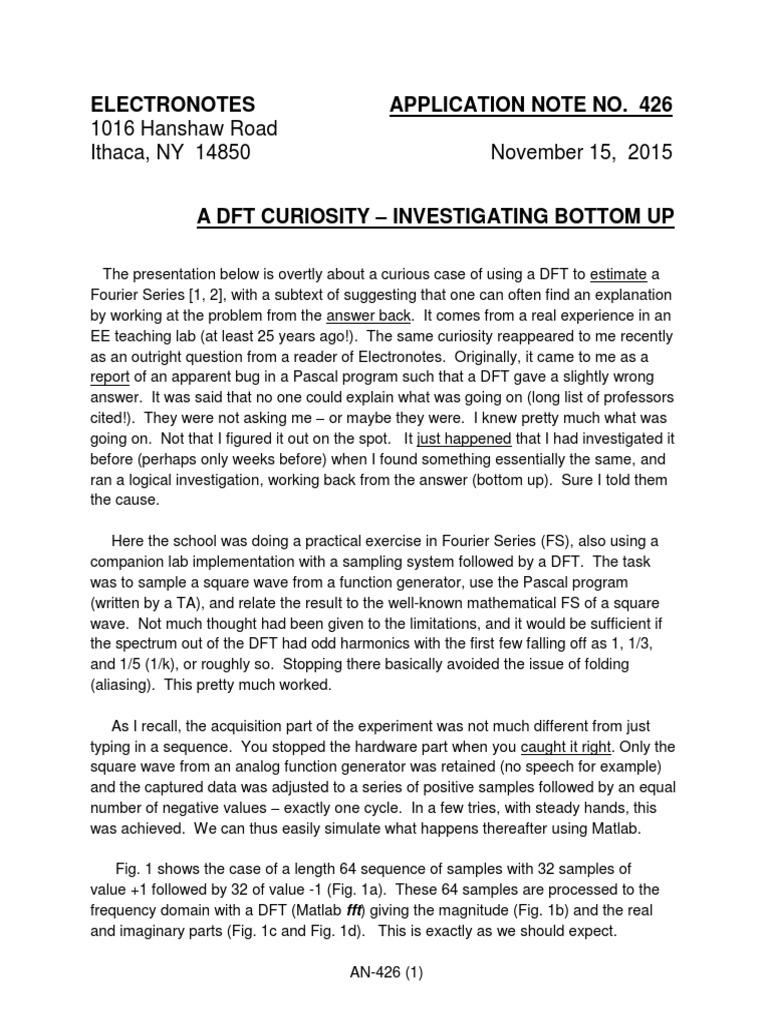 AN426 | PDF | Discrete Fourier Transform | Fourier Analysis