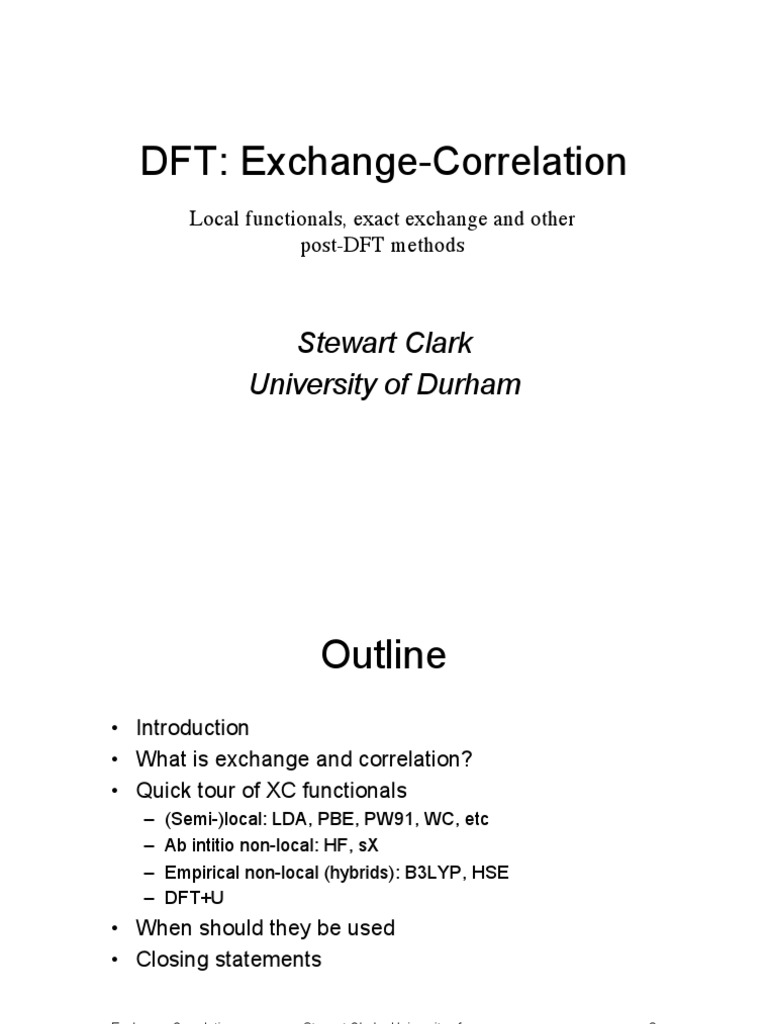 DFT Exchange-Correlation | PDF | Density Functional Theory | Condensed Matter Physics