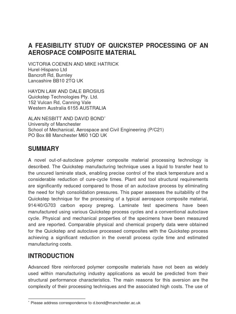 Quickstep Process for Aerospace Composites | PDF | Composite Material ...