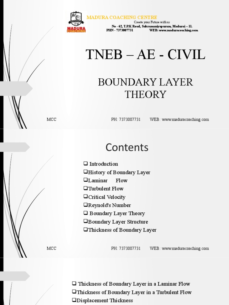 Tneb - Ae - Civil: Boundary Layer Theory | PDF | Boundary Layer | Fluid Dynamics
