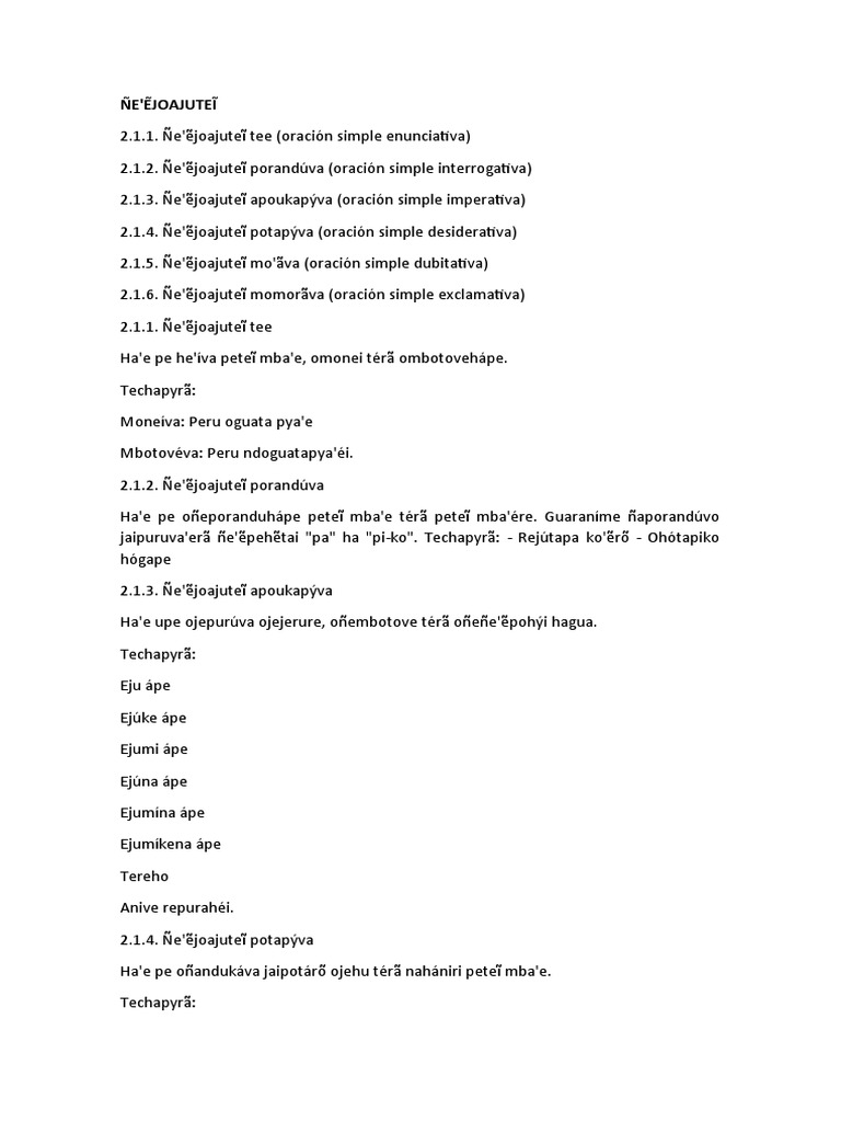 Oraciones en Guarani | PDF