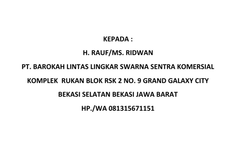 Alamat Kak Rauf | PDF