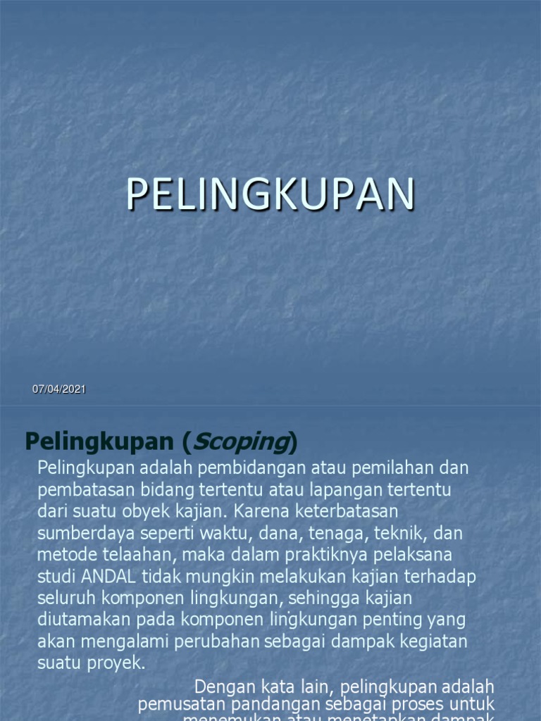 Matkul Vi - Pelingkupan - Amdal Sem 2 20-21 | PDF
