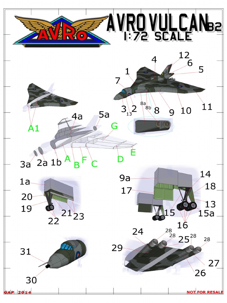 Avro Vulcan B.2 Strategic Bomber Aircraft Paper Model | PDF