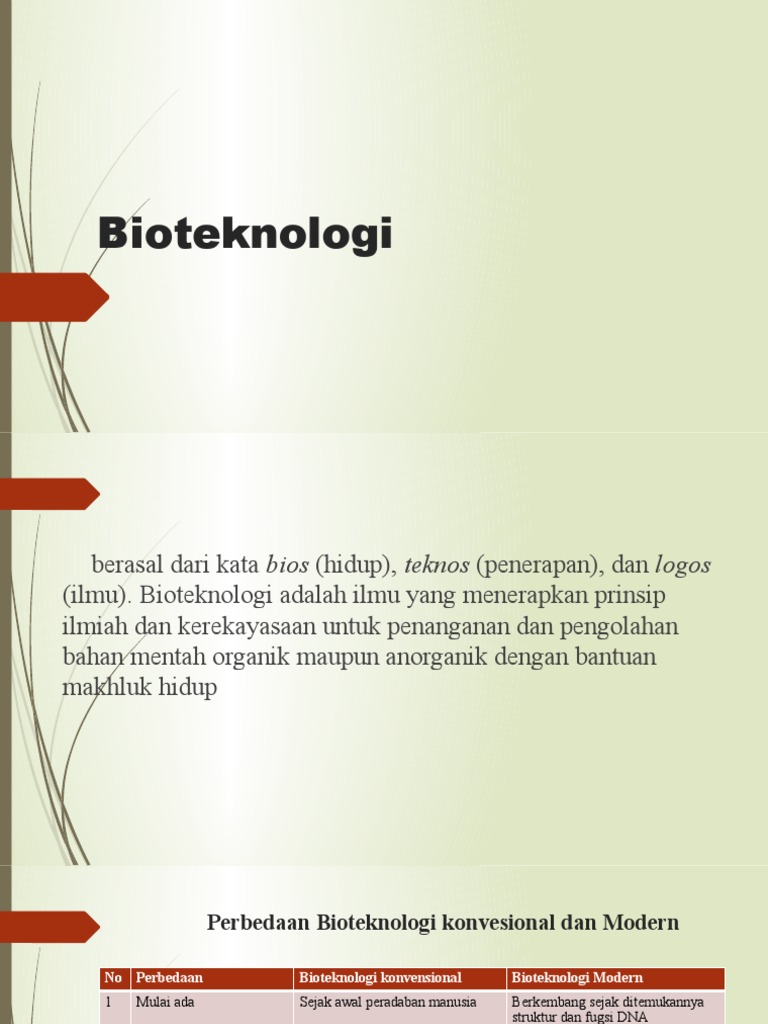 Perbedaan Bioteknologi Konvensional dan Modern | PDF