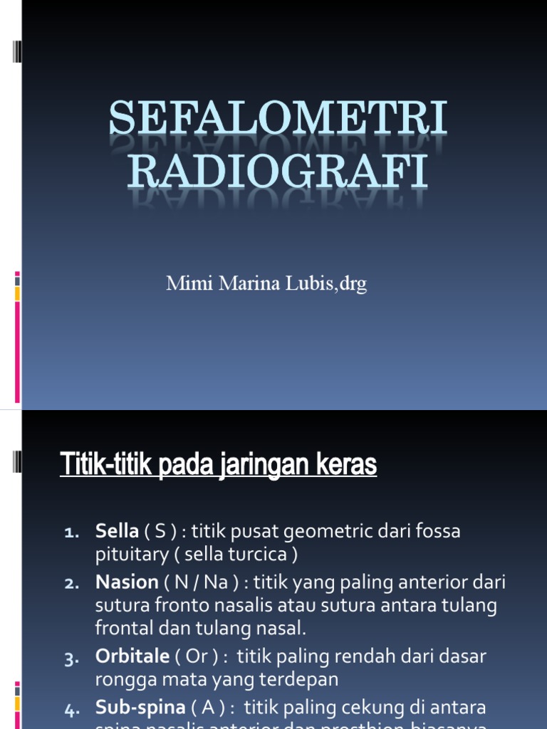 Titik-titik dan Bidang Utama dalam Sefalometri | PDF