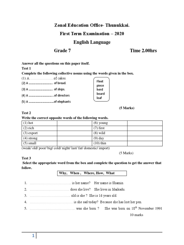 E-Gr 7-Thunukkai - 07 English | PDF