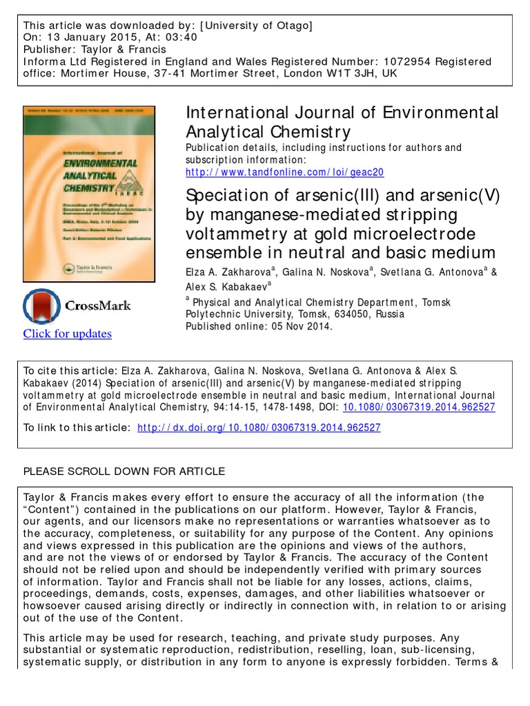 Arsenic +5 and +3 | PDF | Electrochemistry | Ph