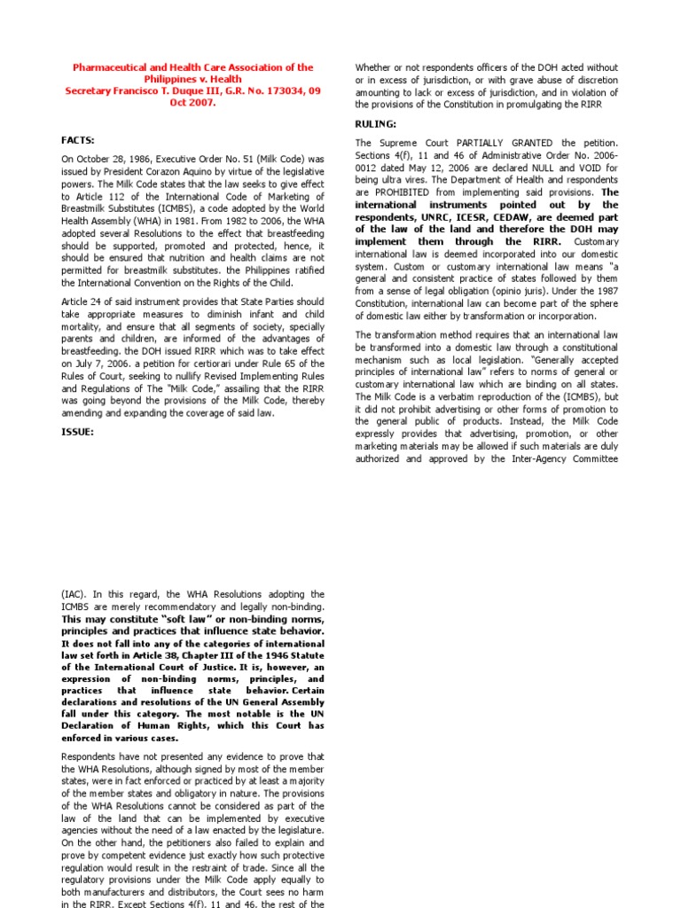 Digest Pharmaceutical and Health Care Association of The Philippines V ...
