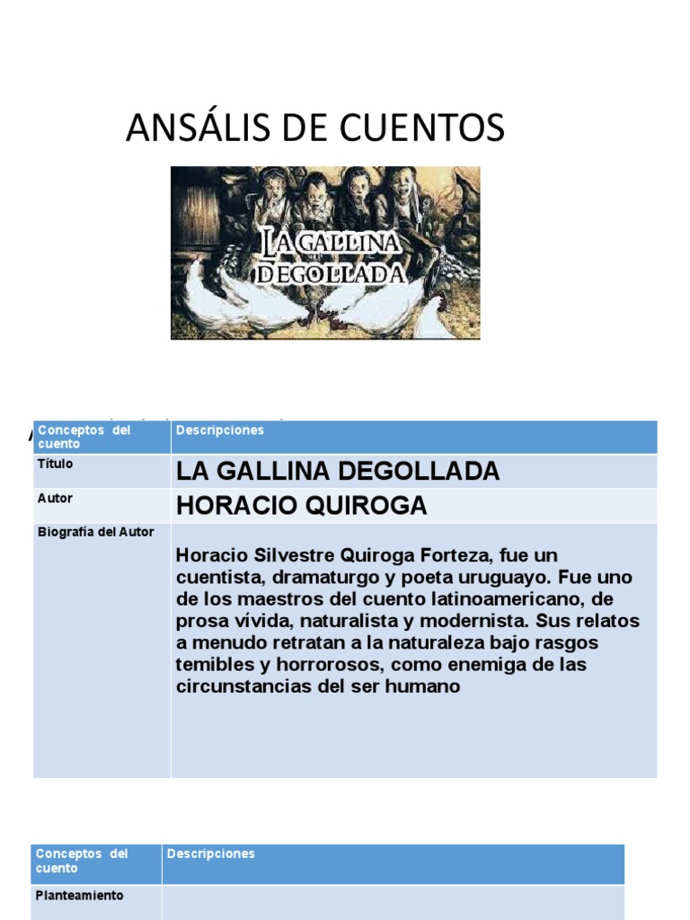 Análisis de cuentos de Horacio Quiroga | PDF