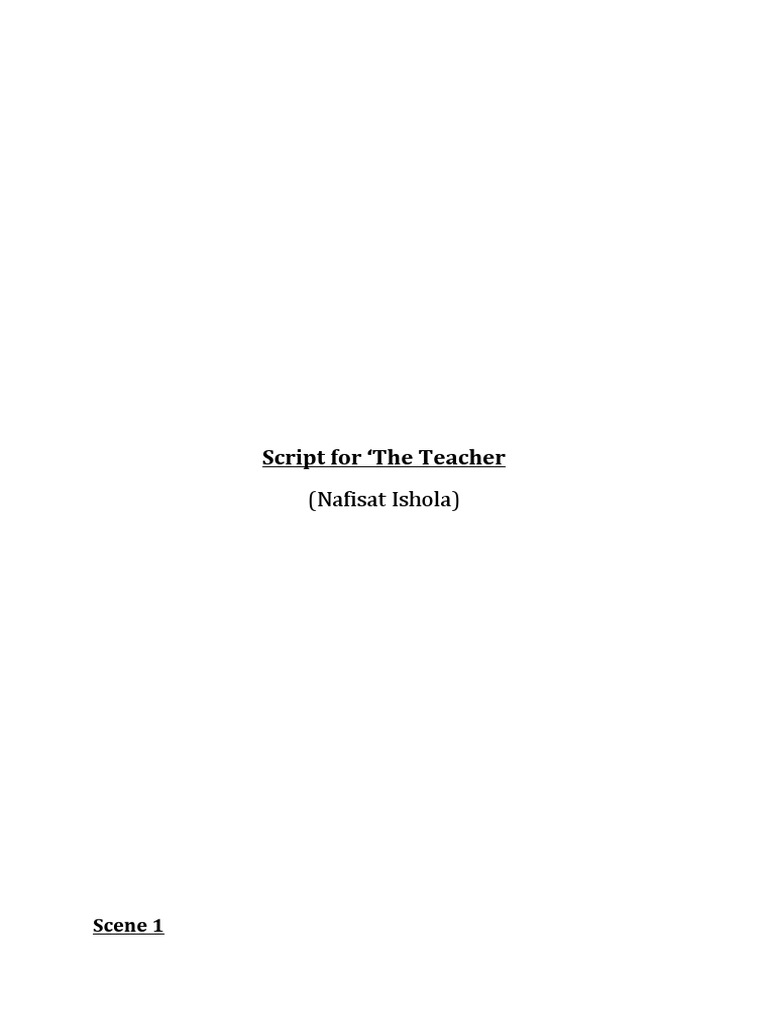 Teacher-Student Skit Script | PDF | Mystery, Thriller & Crime Fiction