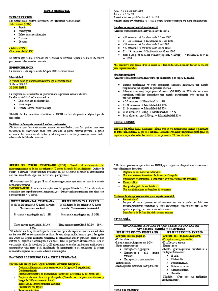 Sepsis Neonatal | PDF | Septicemia | Infantes
