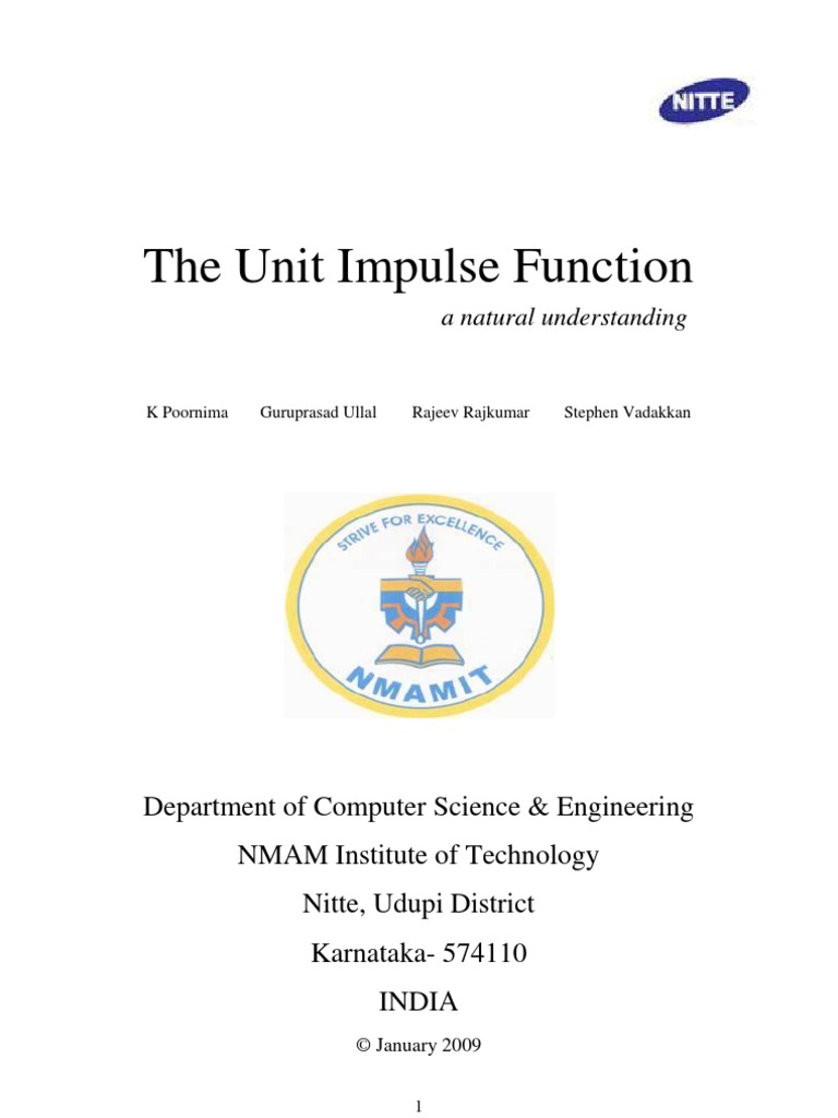 Unit Impulse Function | PDF | Convolution | Signal Processing