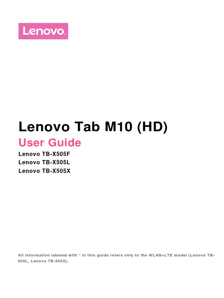 Lenovo Tab M10 (HD) : User Guide | PDF | Gmail | Computer Network