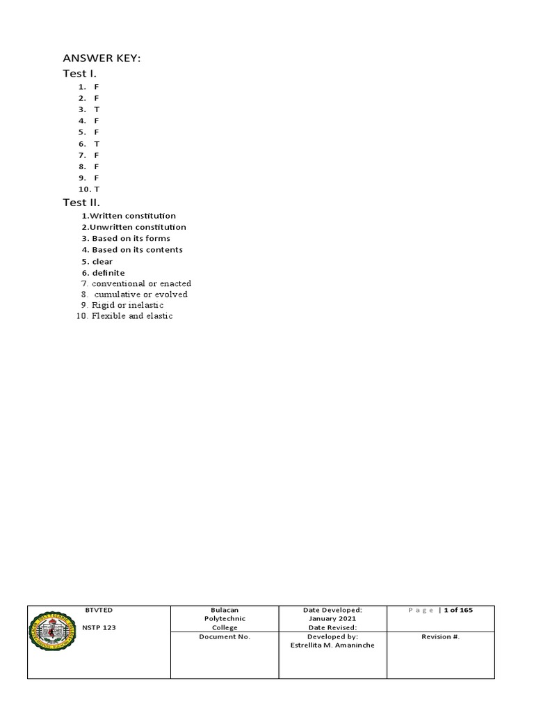 Nstp-Module-New Answer Key 1 | PDF