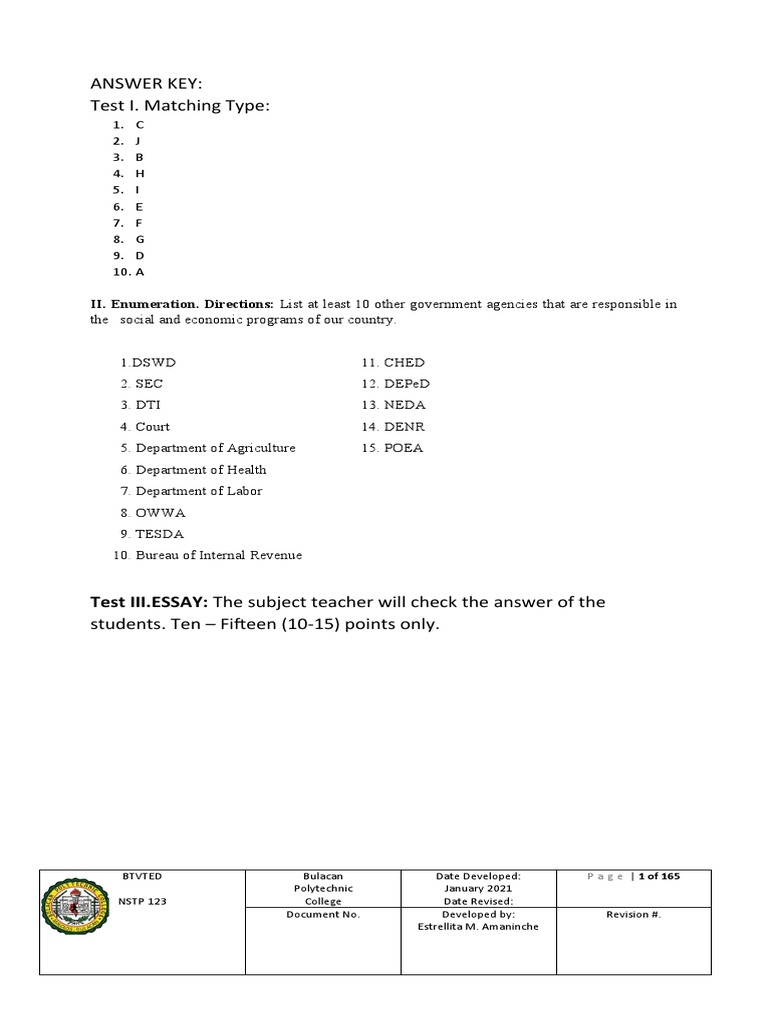 Nstp-Module-New Answer Key 6 | PDF
