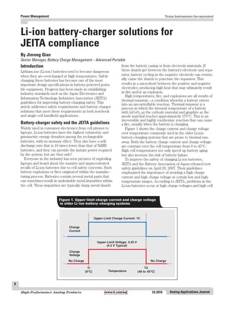 Slyt365 - Li-Ion Battery Charger Solutions For JEITA Compliance | PDF | Lithium Ion Battery ...