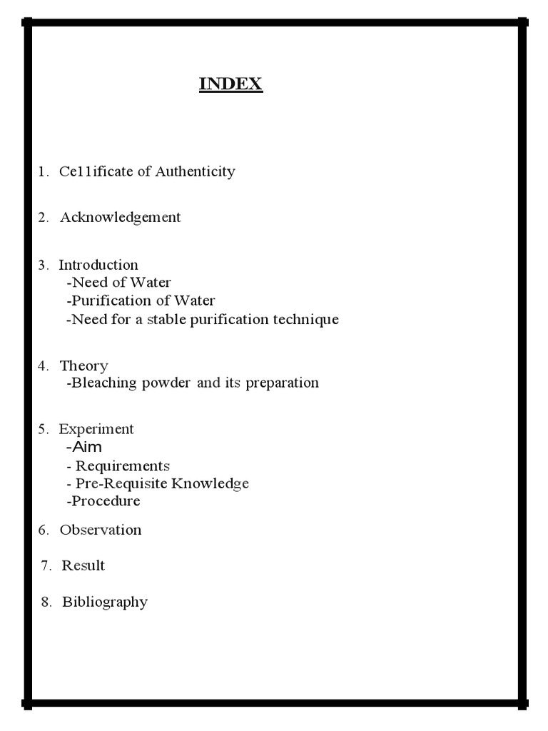 Sterlization of Water Using Bleaching Powder PDF | PDF | Chemistry ...