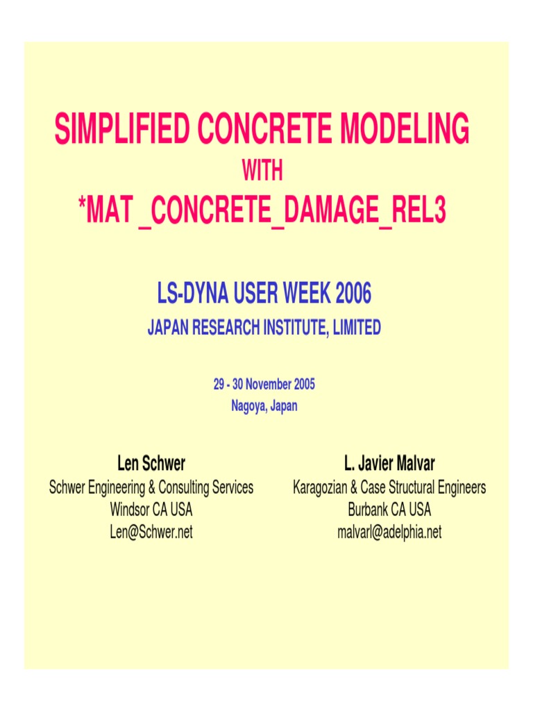 Simplified Concrete Modeling: Mat - Concrete - Damage - Rel3 | PDF ...