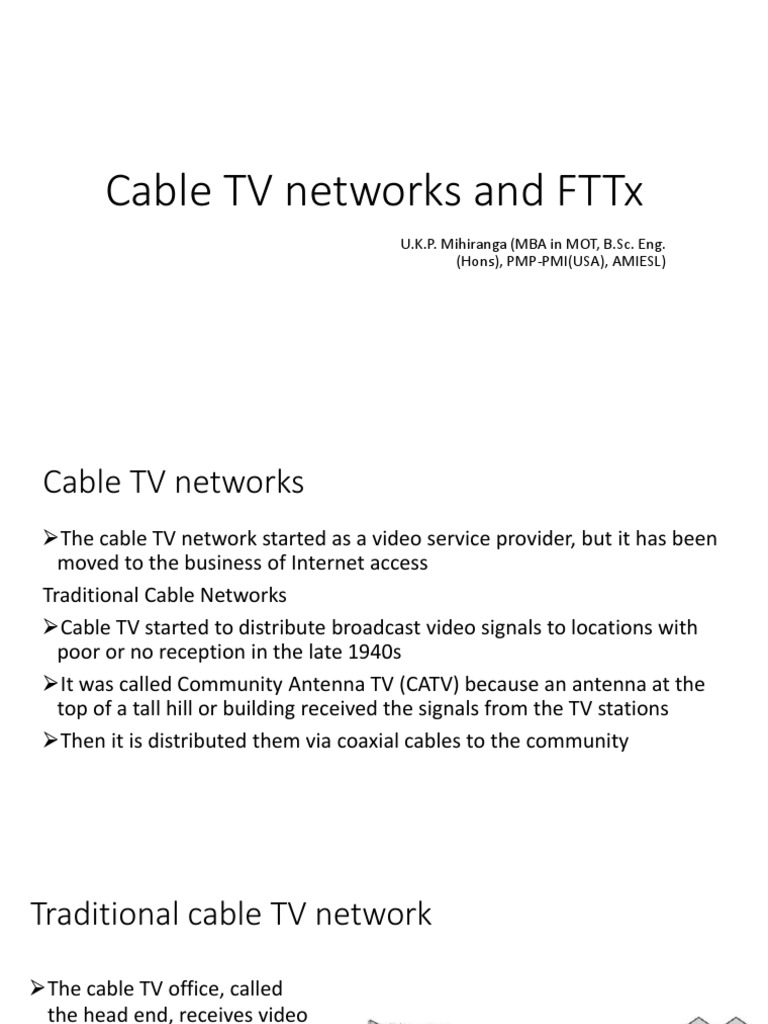 Cable TV Networks and FTTx Overview | PDF | Fiber To The X | Cable ...
